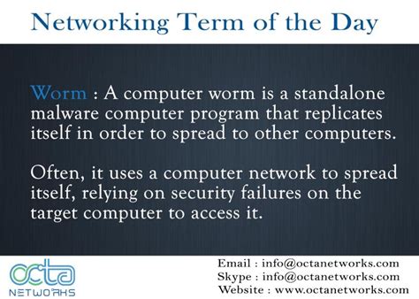 Octa Networks On Linkedin Ccna Ccnp Ccie Networkingtermoftheday Worm Octanetworks