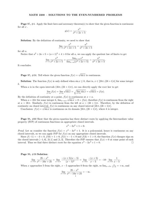 Assignment 2 With Solutions For Analytic Geometry And Calculus Math 2200 Docsity