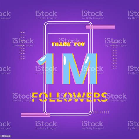 1 M 추종자 배너를 감사합니다 벡터 일러스트입니다 0명에 대한 스톡 벡터 아트 및 기타 이미지 0명 디자인 메시지 Istock