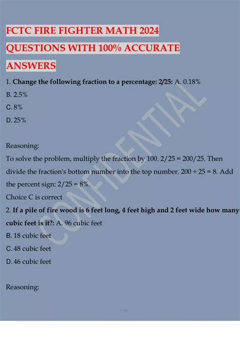 Fctc Fire Fighter Math 2024 Questions With 100 Accurate Answers Fctc Fctc Fire Fighter Math 2024 Questions With 100 Accurate Answers Fctc