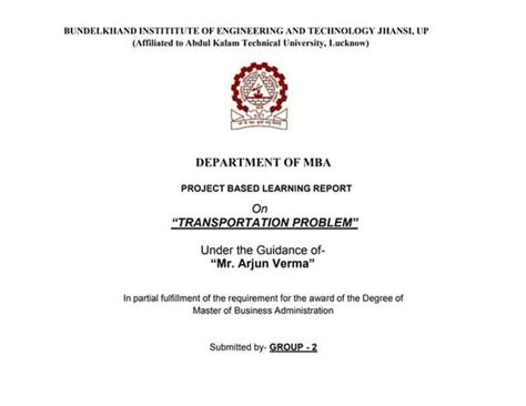 Transportation Problem In Linear Programming Pptx