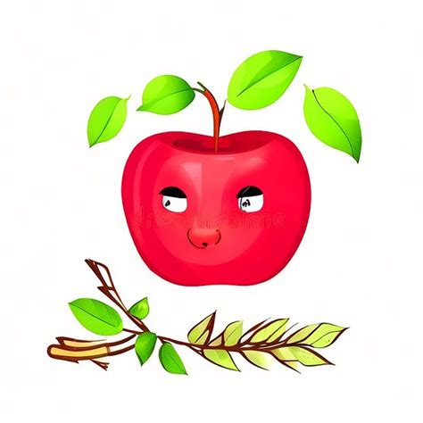 Premium Photo Red Apple Shaped Cartoon Thoughtful Character With