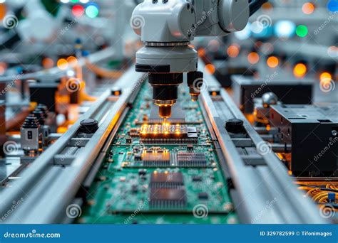 Robotic Arms In Modern Automated Factory Production Line For Efficient