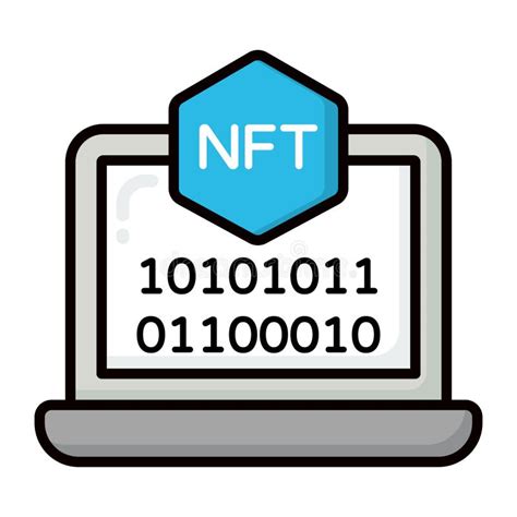 coding icon non fungible token digital technology stock vector