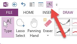 Quickly Switch Between Typing Mode And Drawing Mode In OneNote Office OneNote Gem Add Ins