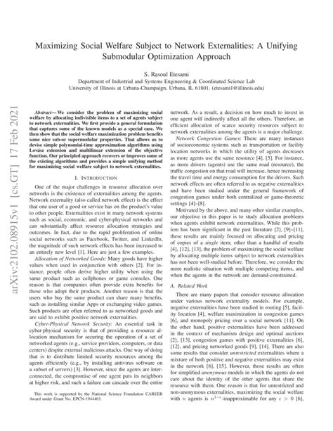 Maximizing Social Welfare Subject To Network Externalities A Unifying