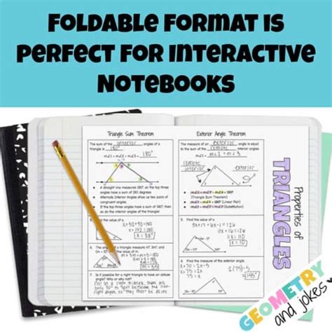 Properties Of Triangles Guided Notes For Geometry Notebooks Foldable