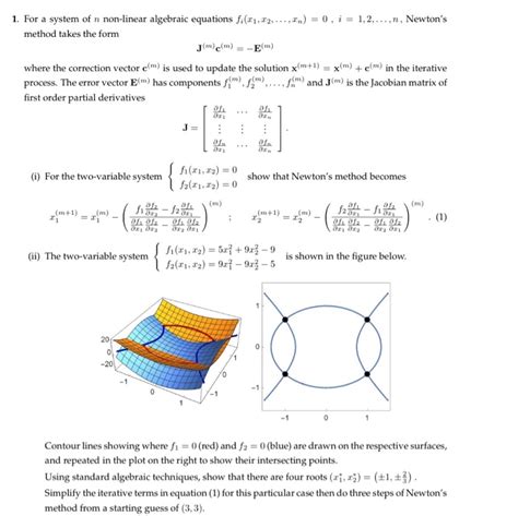 Solved 1 For A System Of N Non Linear Algebraic Equations