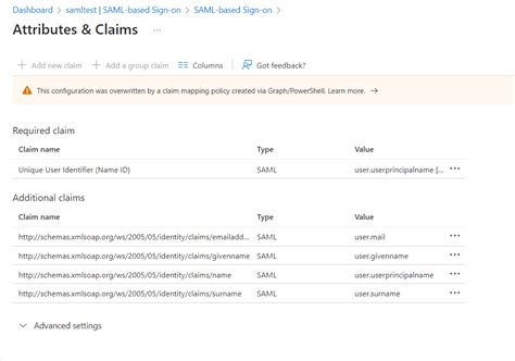 Microsoft Graph Powershell Azure Ad Saml Application Attributes And Claims Not Updated In