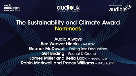 Rather Thrilled To Be In The Running For The Audiouk Awards 2024 In The Sustainability And