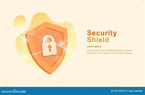 Padlock Shield Encryption Icon Lock Closed Symbol Cartoon Vector 297729677