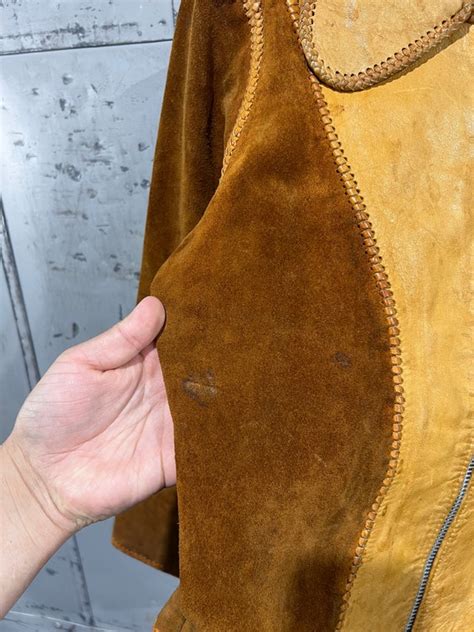 1960 S Char Like Leather Jacket Patchwork Boho Style Gem