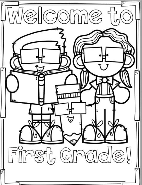 First Day Of First Grade Coloring Page Download Print Or Color Online For Free