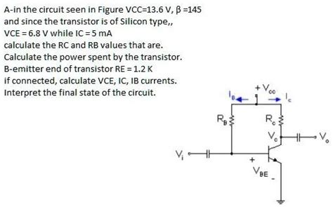 SOLVED A In the circuit seen in Figure VCC V Î² and since the transistor is of