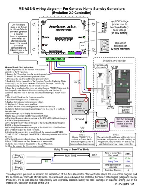 Me Ags N Wiring Diagram For Generac Home Standby Generators Evolution 2 0 Controller