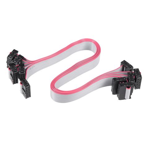 Idc 12 Pins Connector Flat Ribbon Cable Female Connector 30cm 2 54mm Pitch 5pcs