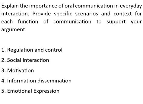 Explain The Importance Of Oral Communication StudyX