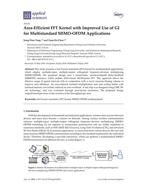 Pdf Area Efficient Fft Kernel With Improved Use Of Gi For Multistandard Mimo Ofdm Applications