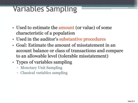 Types Of Variables Sampling Plan At Henry Briggs Blog
