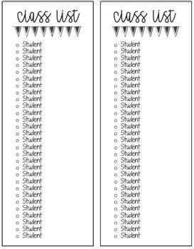 Editable Class List Freebie By Mrs Welchs Learning Corner TpT