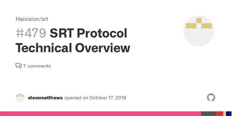 Srt Protocol Technical Overview · Issue 479 · Haivisionsrt · Github