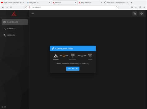 Mainsail Will Not Connect To Moonraker Following Update · Issue 521 · Mainsail Crewmainsail