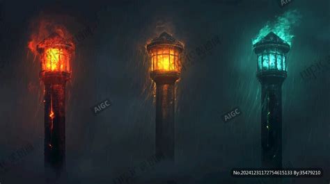 Ai创作图雨天街灯 夜雨路灯 雨中立柱 雨中宫灯 夜间雨幡 雨夜路灯 雨景灯光 雨中的路灯 雨中地灯笼 晚间灯笼 灯雨 灯岗 防雨灯 夜光灯笼 航标夜灯 昵图网