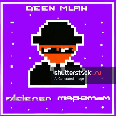 Men Black Agent Pixel Art Purple Ai Generated Image 2290631997
