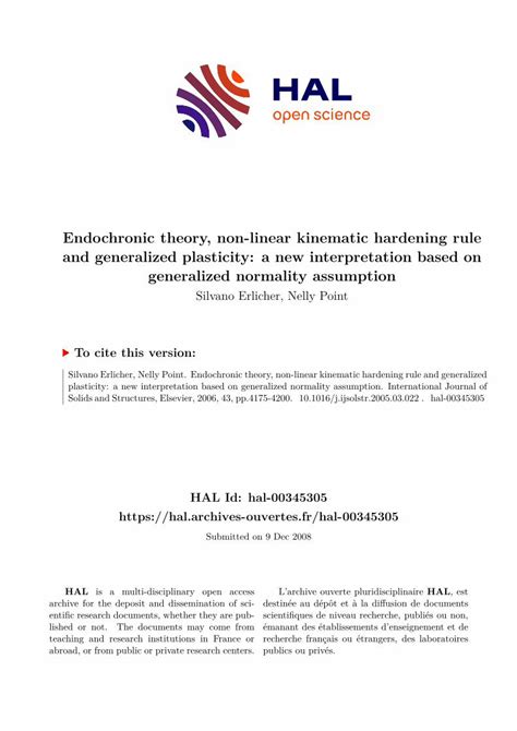 pdf endochronic theory non linear kinematic hardening rule dokumen