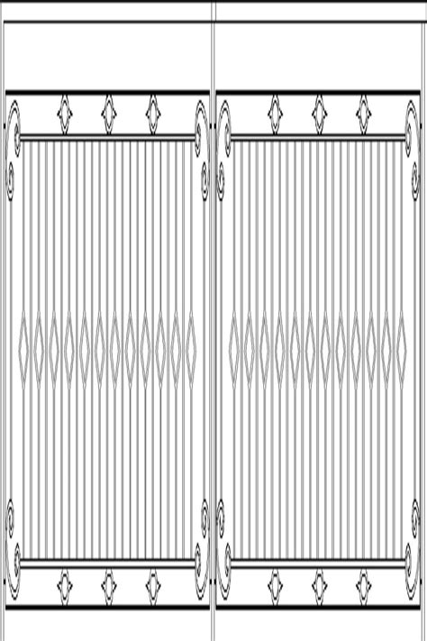 Autocad 2d Model Of A Steel Grilled Railing With Aluminum Handle Rear