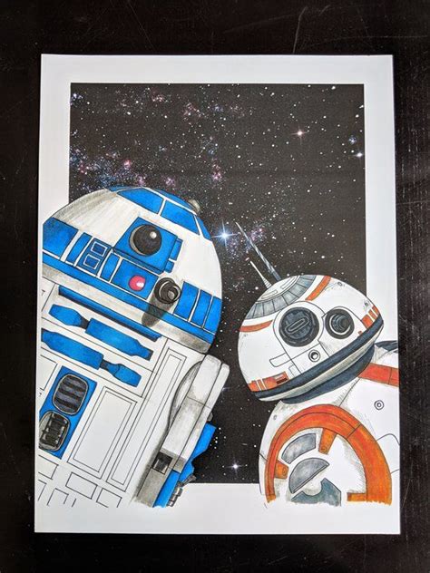 Star Wars R2d2 And Bb8 Droids Digital Print Etsy Star Wars Bb8