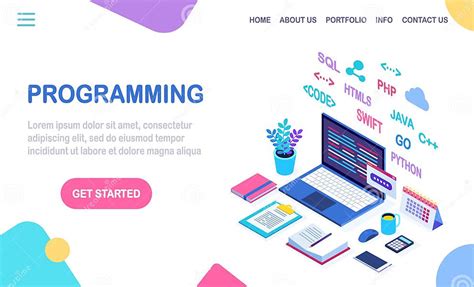 Software Development Programming Language Coding Digital Technology Stock Vector