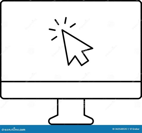 laptop with cursor on screen click in laptop vector icon computer with click mouse pointer