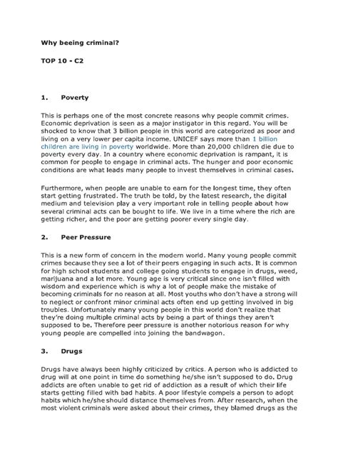 Top 10 Crime Reasons C2 Pdf