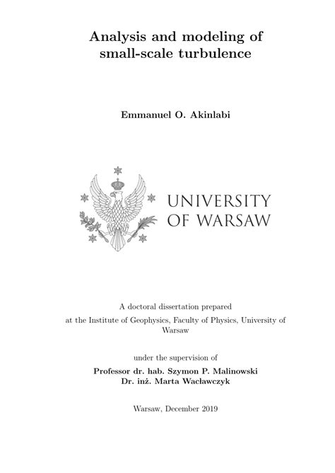 Pdf Analysis And Modeling Of Small Scale Turbulence