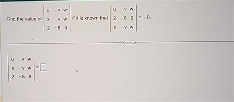 Solved Find The Value Of U V W X V W If It Chegg Com