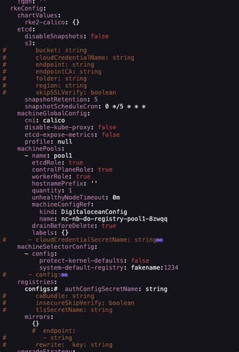 Rke2 Registry Configs Are Malformed When Switching To Yaml View · Issue