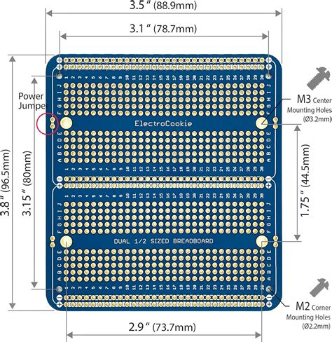 electrocookie large pcb prototype board kit solderable breadboards for