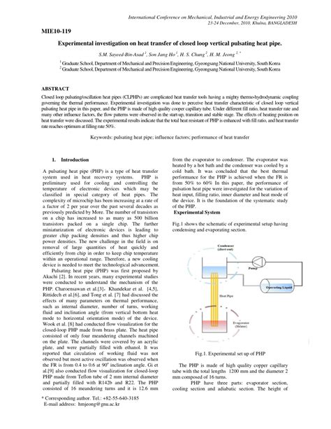 Pdf Experimental Investigation On Heat Transfer Of Closed Loop Vertical Pulsating Heat Pipe