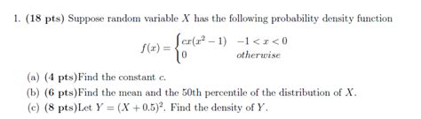 Solved Pts Suppose Random Variable X Has The Chegg Com