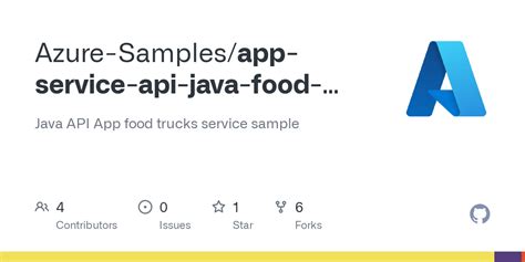 GitHub Azure Samples App Service Api Java Food Trucks Java API App