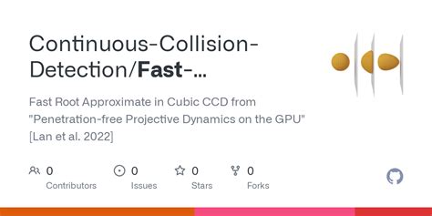 Github Continuous Collision Detectionfast Approximate Root Ccd Fast