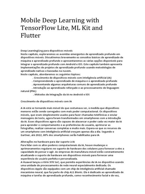 Mobile Deep Learning With Tensorflow Lite Pdf Inteligência