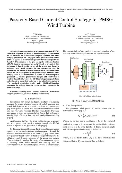 Pdf Passivity Based Current Control Strategy For Pmsg Wind Turbine