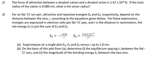 [get Answer] The Force Of Attraction Between A Divalent Cation And A