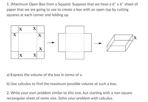 [solved] 1 maximum open box from a square suppose tha