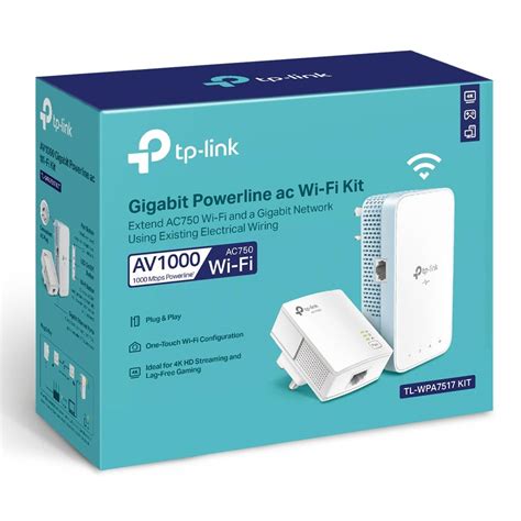 Tp Link Av1000 Ac Wi Fi Kit Gigabit Ethernet Ports Uk Plug 300m Range Homeplug Av2 Plug
