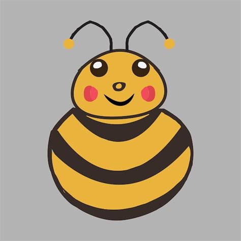 만화 귀여운 벌 비행 터 일러스트레이션 프리미엄 벡터