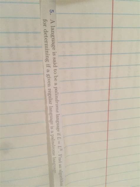 Solved A Language Is Said To Be A Palindrome Language If L Chegg Com