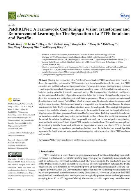 Pdf Patchrlnet A Framework Combining A Vision Transformer And